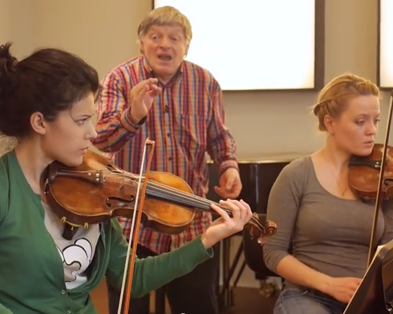 Violinist Peter Cropper gives a string quartet masterclass on Brahms ...