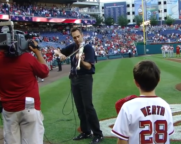 Glenn Donnellan plays his electric baseball bat violin | Article | The ...
