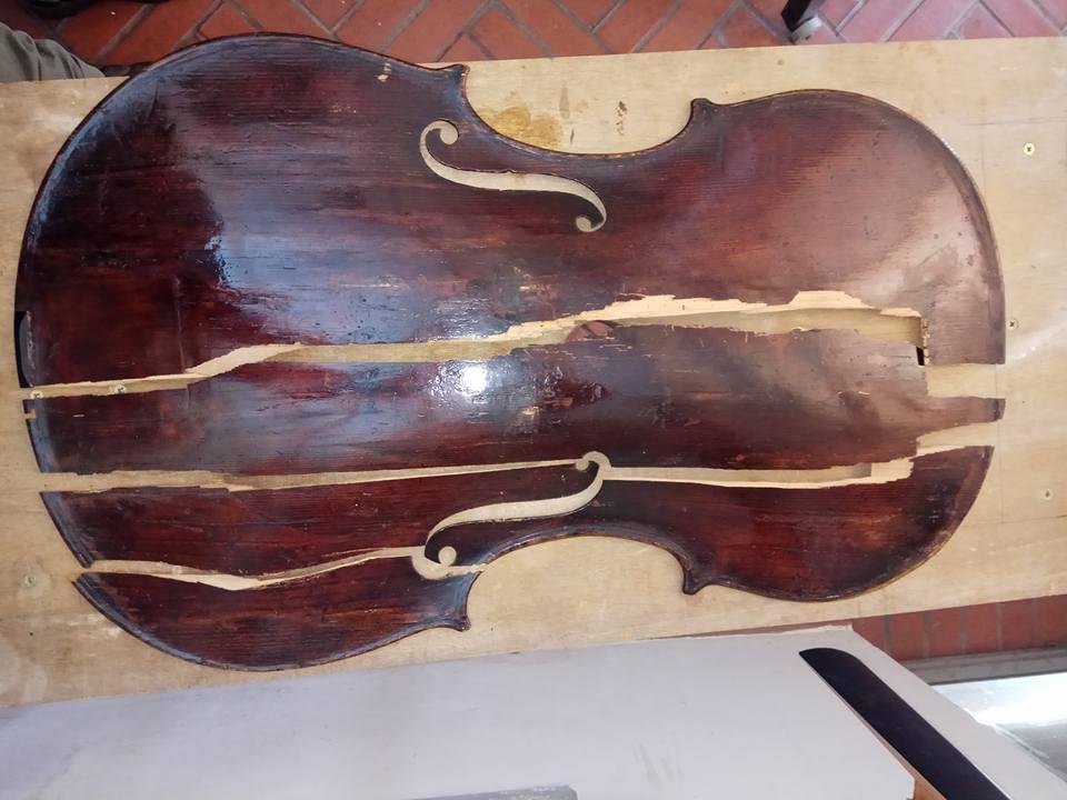 New photos: luthier Shlomo Moyal begins work on viol destroyed on ...
